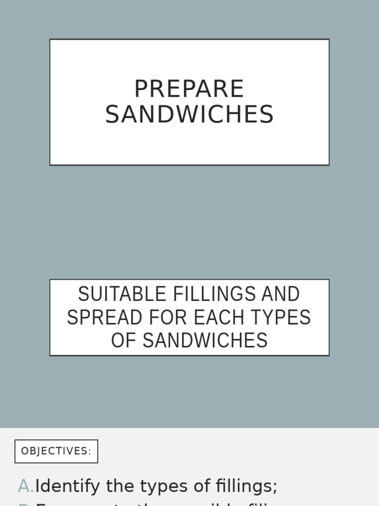 Prepare Sandwiches | PDF