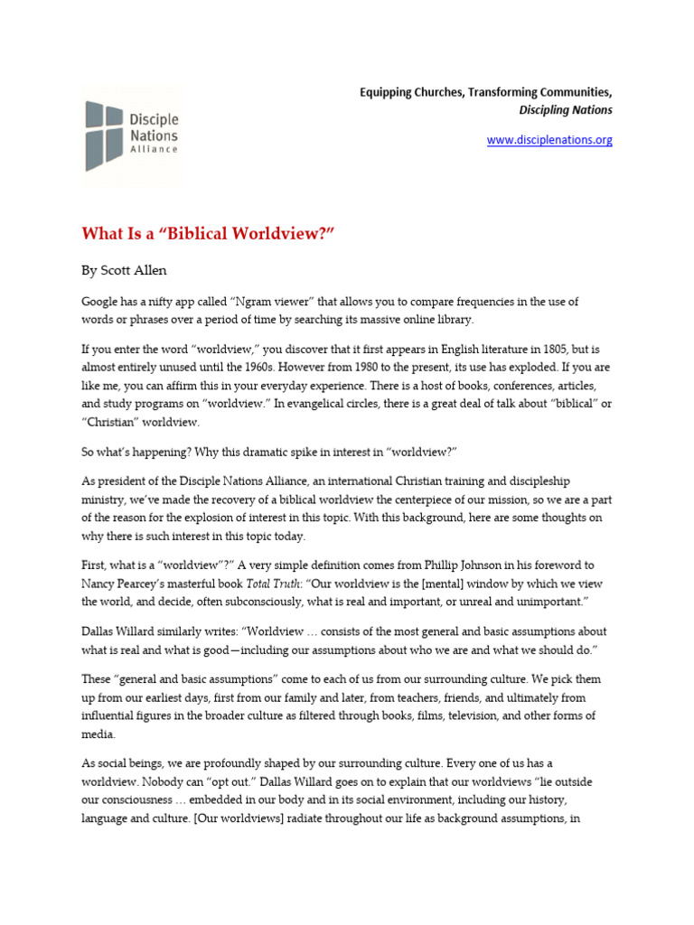 What Is A Biblical Worldview - Allen | PDF | Jesus | God The Father
