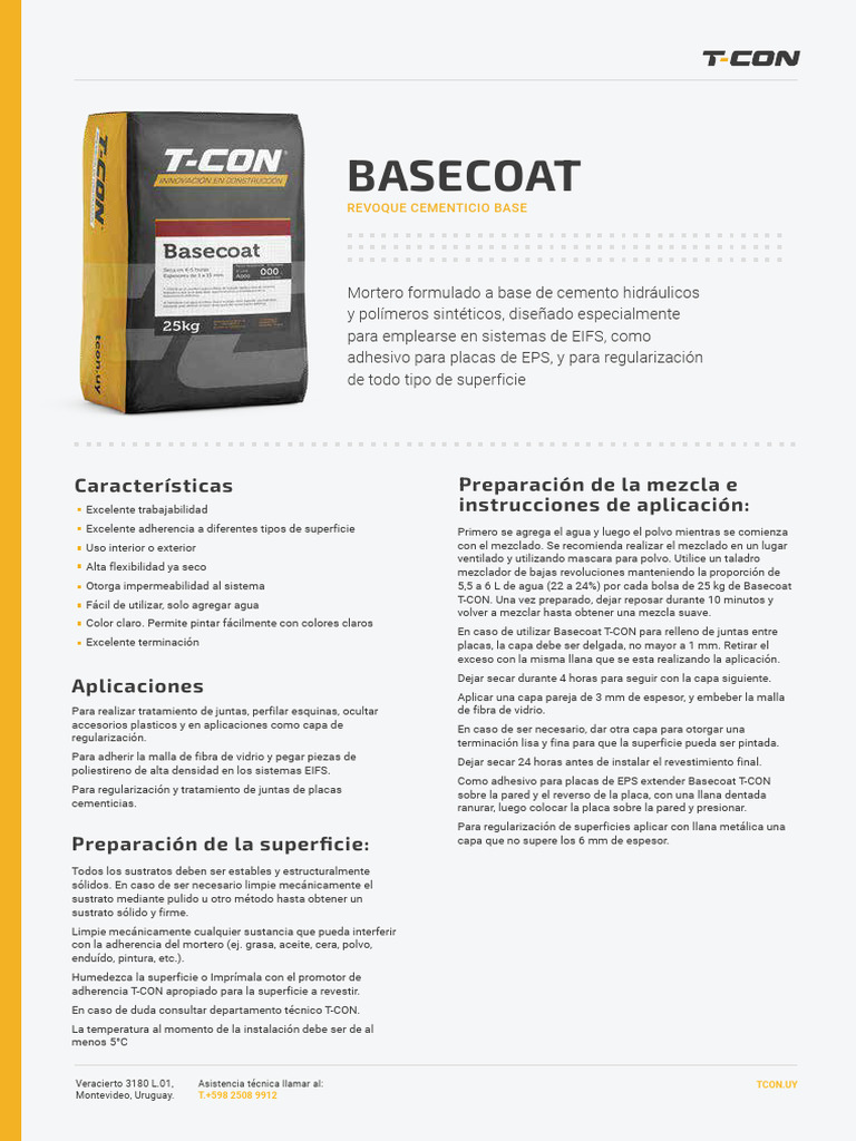 HT - T CON Basecoat 1 | PDF | Agua | Materiales