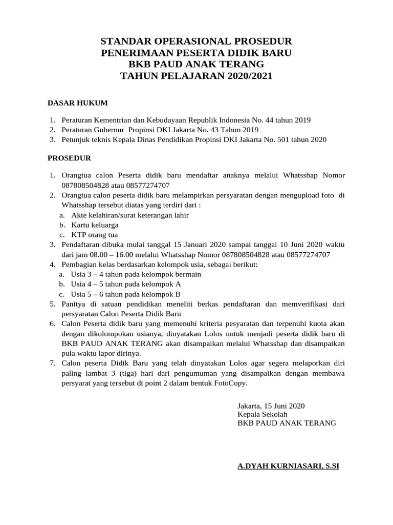 Sop PPDB | PDF