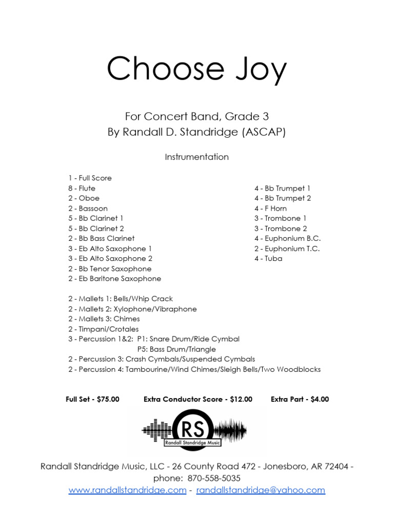 Choose Joy: Flute & Band Music | PDF | Woodwind Instruments | Aerophones