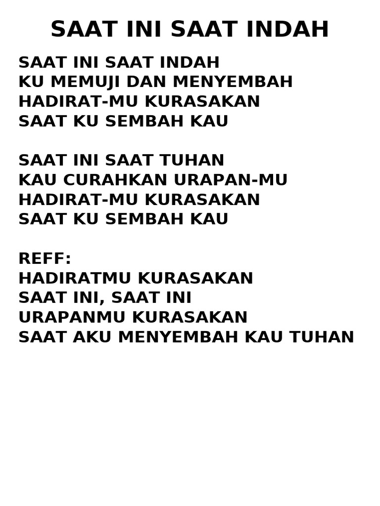 Saat Ini Saat Indah | PDF | Agama & Spiritualitas