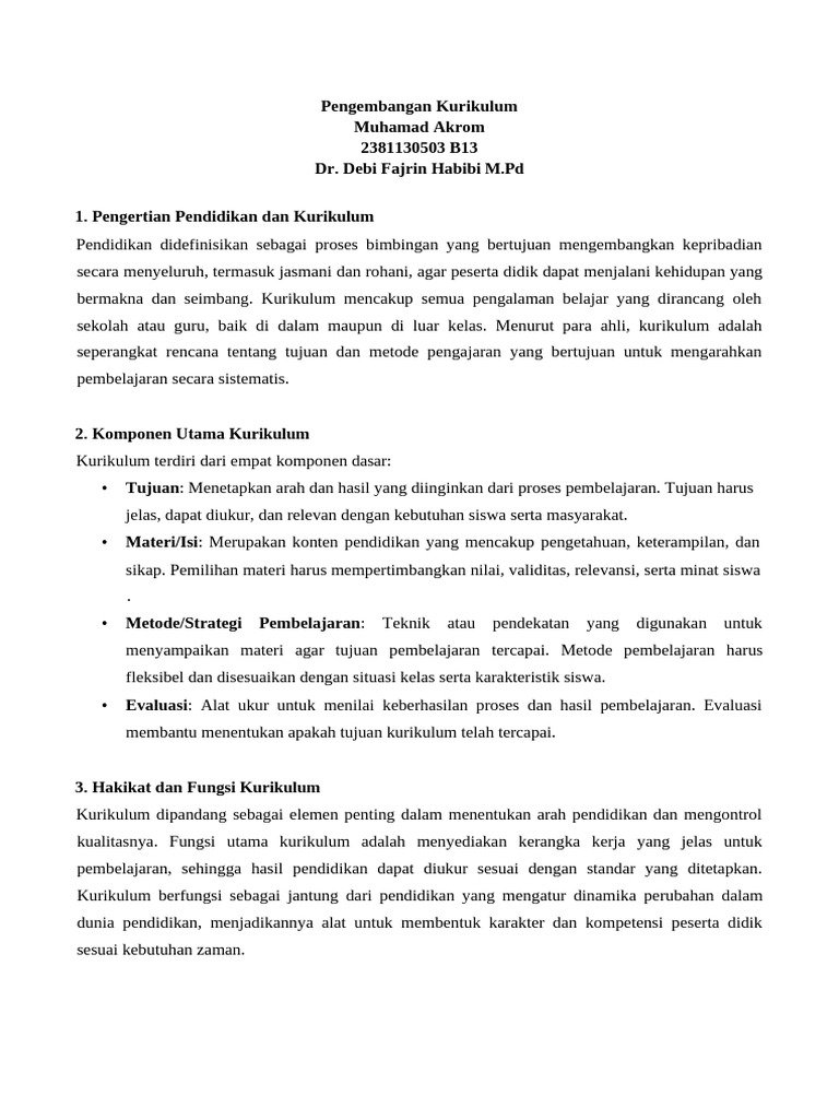 Summary Page of Pengembangan Kurikulum-Dikompresi | PDF | Karier ...