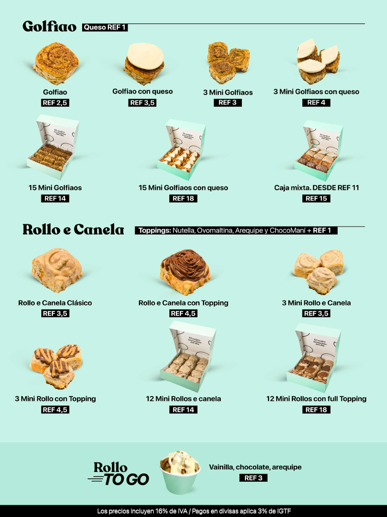 Menu Delivery Golfiao | PDF
