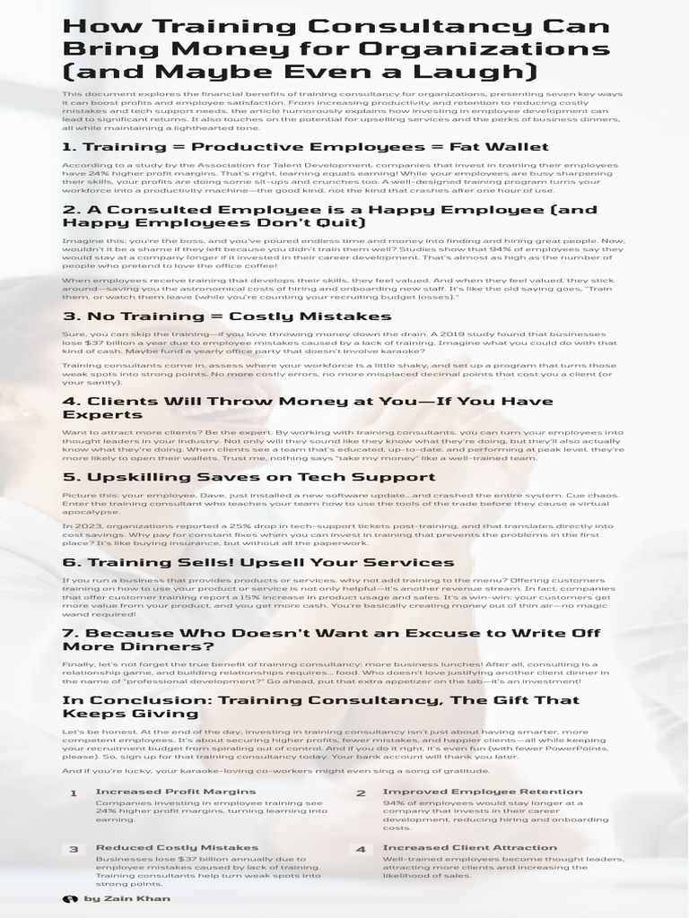How Training Consultancy Can Bring Money For Organizations and Maybe ...