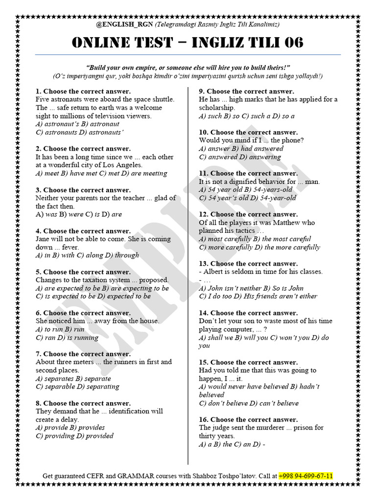 English Grammar Test and Pudding Facts | PDF | Pudding | Foods