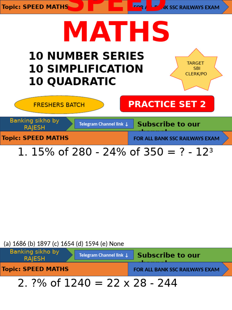 Speed Maths Class 2 | PDF | Secondary Education | Qualifications