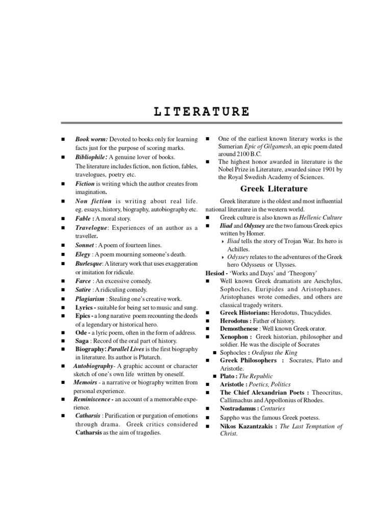 Overview of Literary Genres and Authors | PDF | English Literature ...