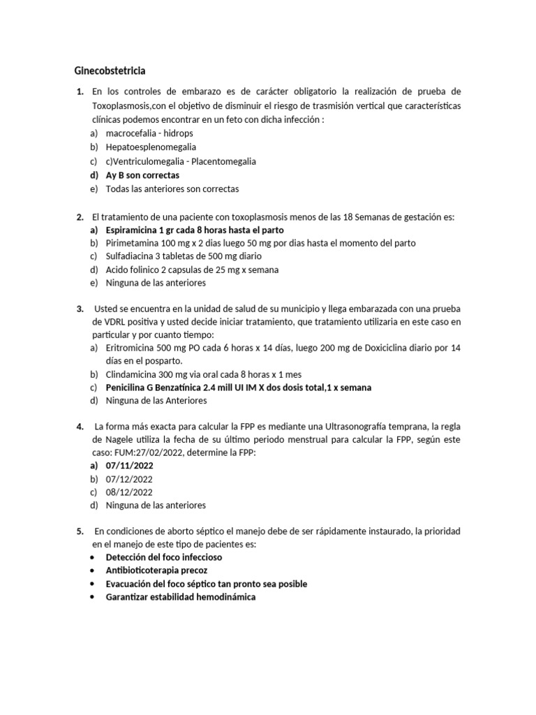 Gine C Obstetric I A | PDF | El embarazo | Periodo posparto
