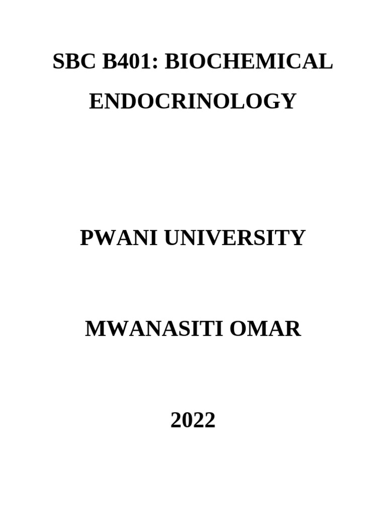 SBC B401 | PDF | Endocrine System | Hormone