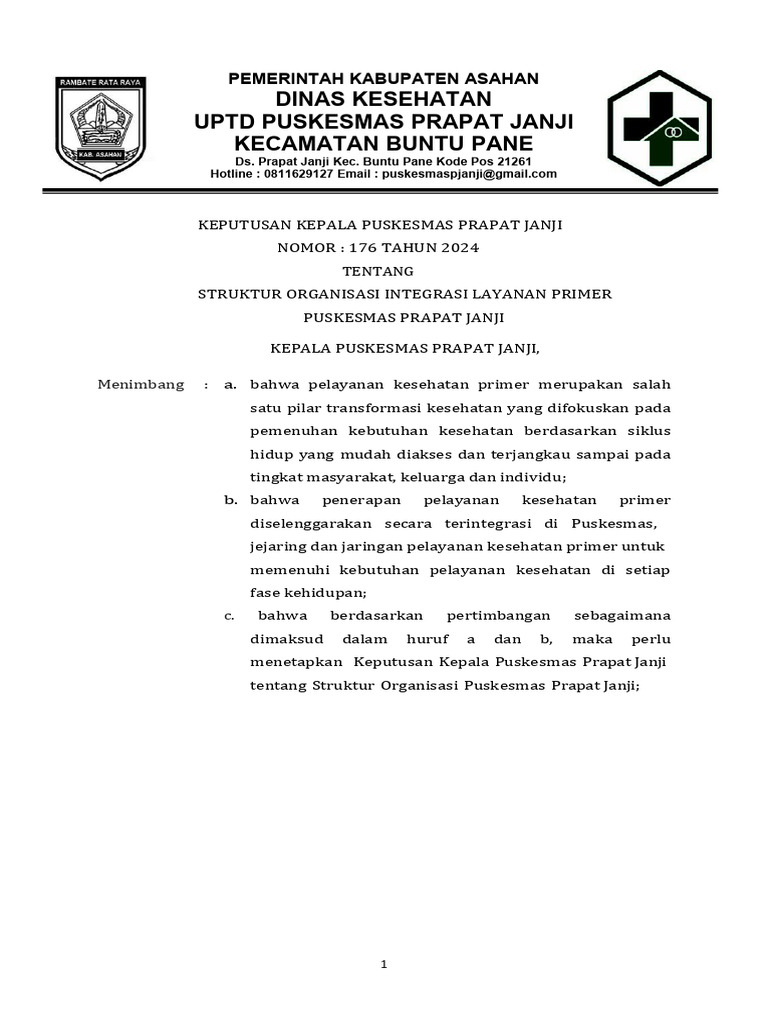 SK Struktur Organisasi Ilp | PDF