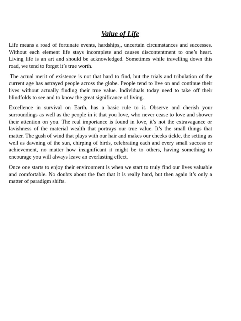 Value of Life | PDF