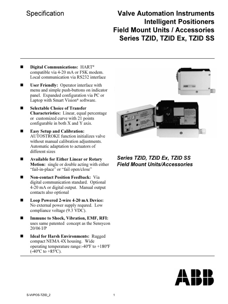 Field Mount Unit 319603 ABB | PDF | Actuator | Power Supply