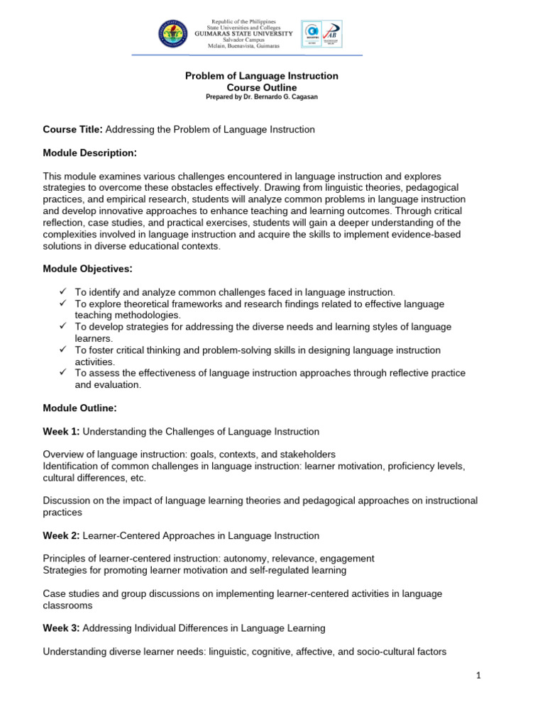 Language Instruction Challenges | PDF | Learning | Learning Styles
