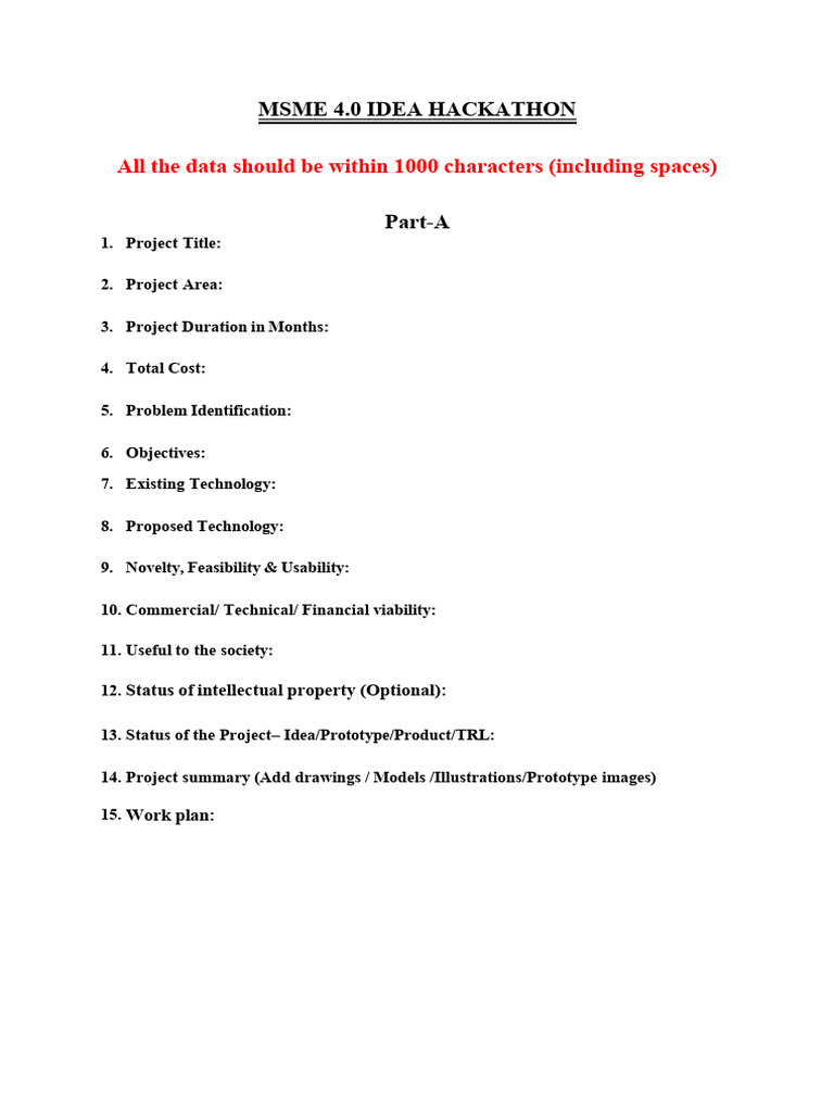 MSME 4.0 Word Template | PDF | Business
