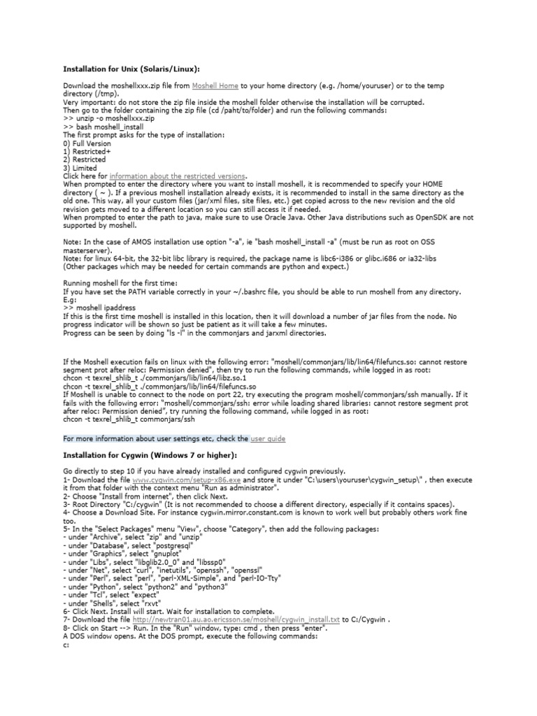Moshel Installetion Guide | PDF | Directory (Computing) | Computer File