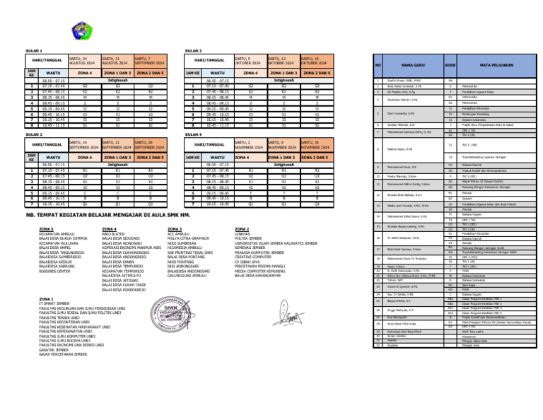 Jadwal PKL Kelas XI SMK 2024/2025 | PDF