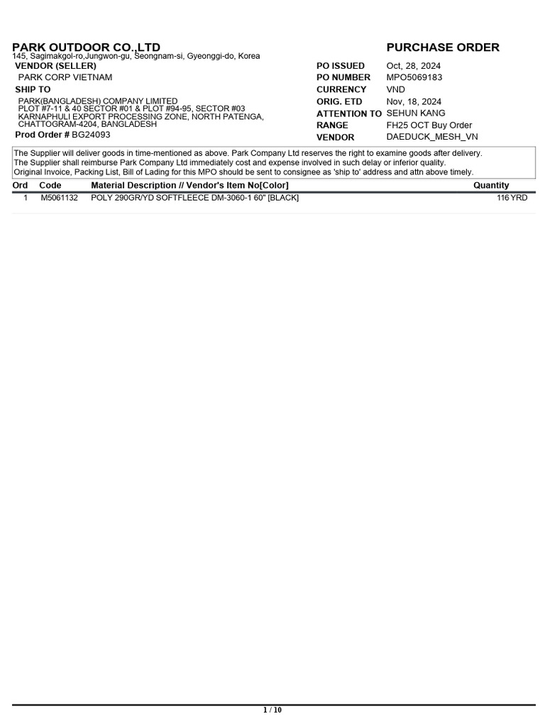 PCV - VN BG24093 Mpo5069183 | PDF | Invoice | Business Documents