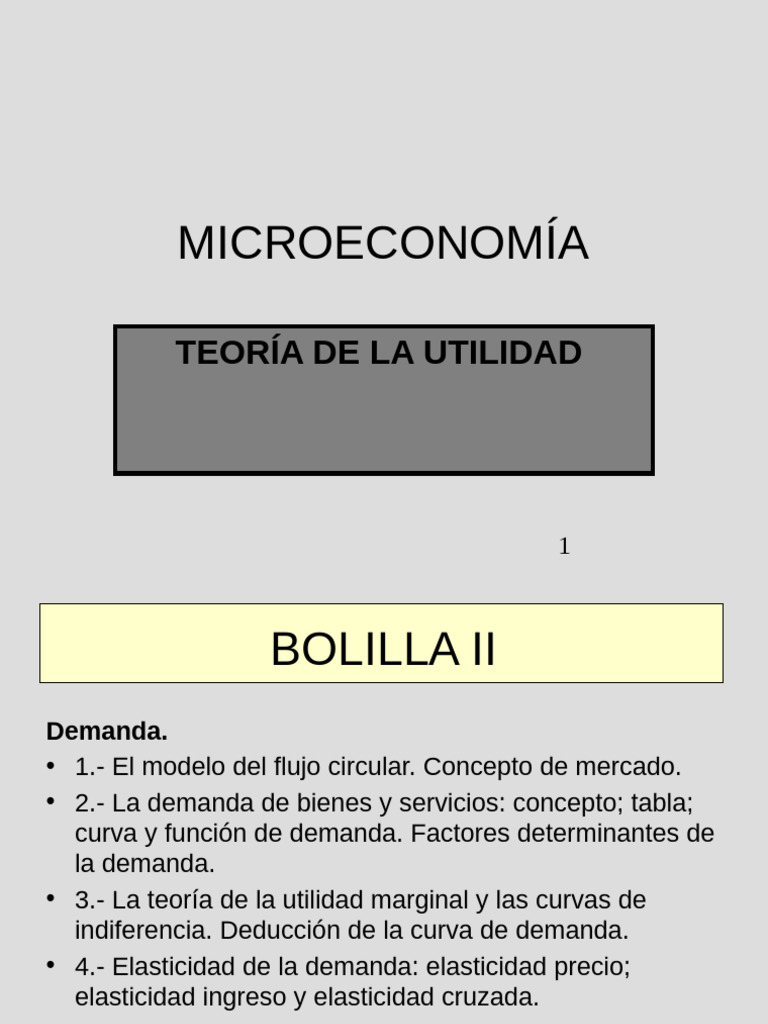 3 MICRO Teoria de La Utilidad II | PDF | Oferta y demanda | Utilidad