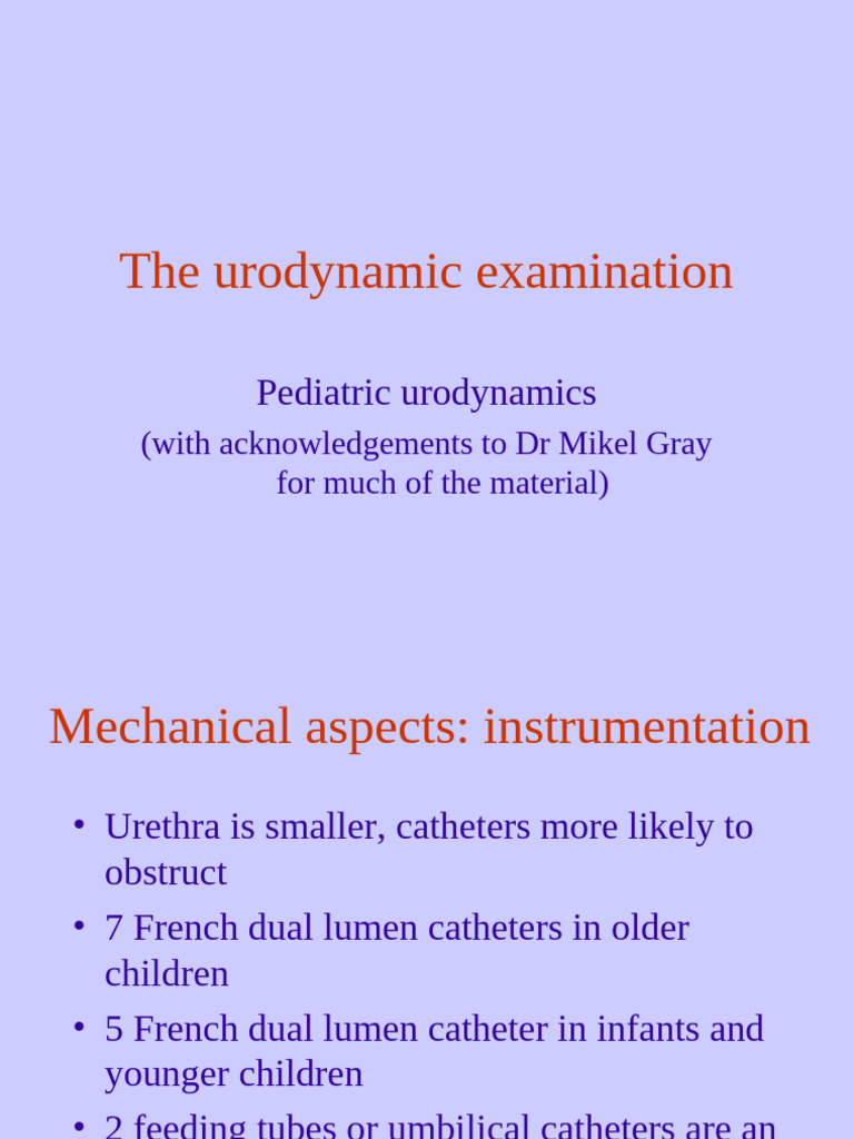 Pediatric Urodynamic Examination Guide | PDF | Urinary Incontinence ...