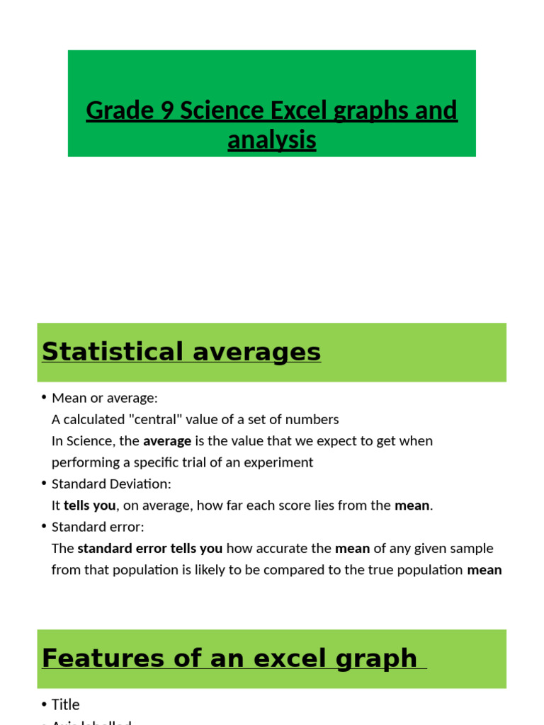 Grade 9 Science Excel Graphs and Analysis | PDF | Technology & Engineering