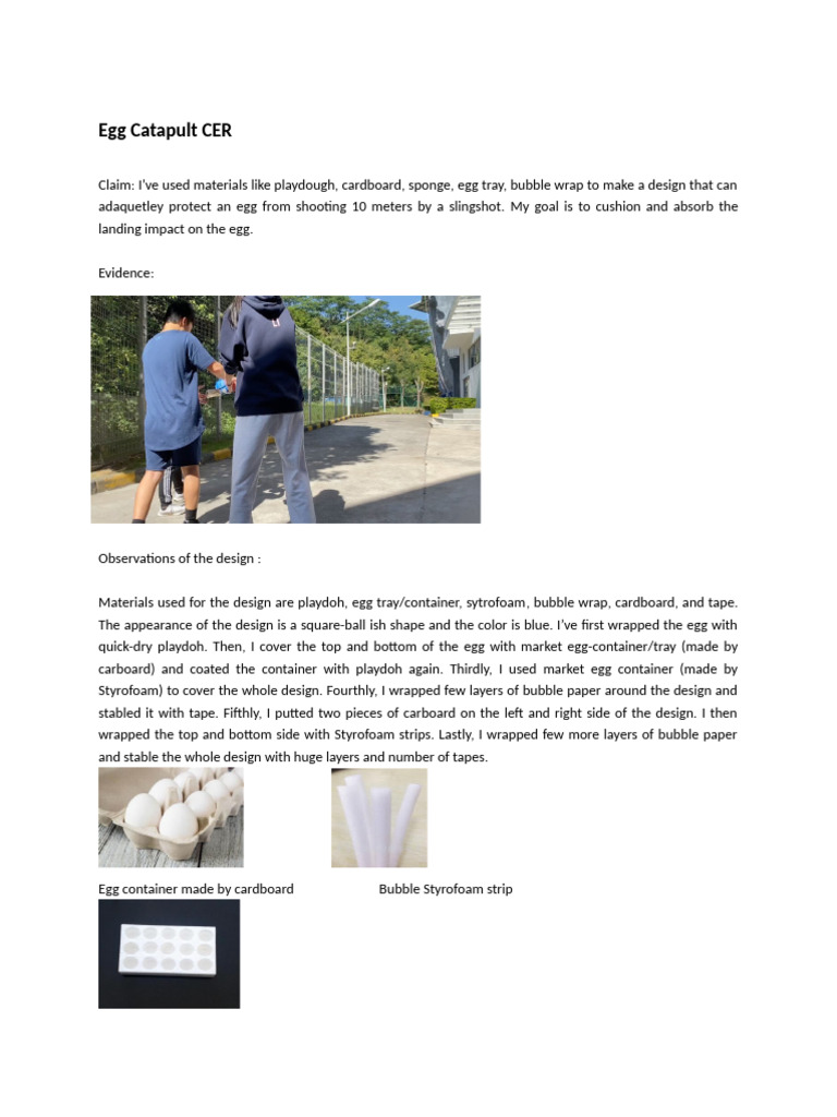 Egg Catapult CER 3 | PDF | Force | Newton's Laws Of Motion