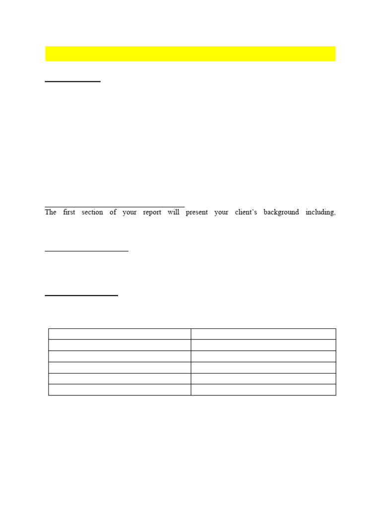 Pre-Assessment Report Format For Clinical Internship | PDF | Mental ...
