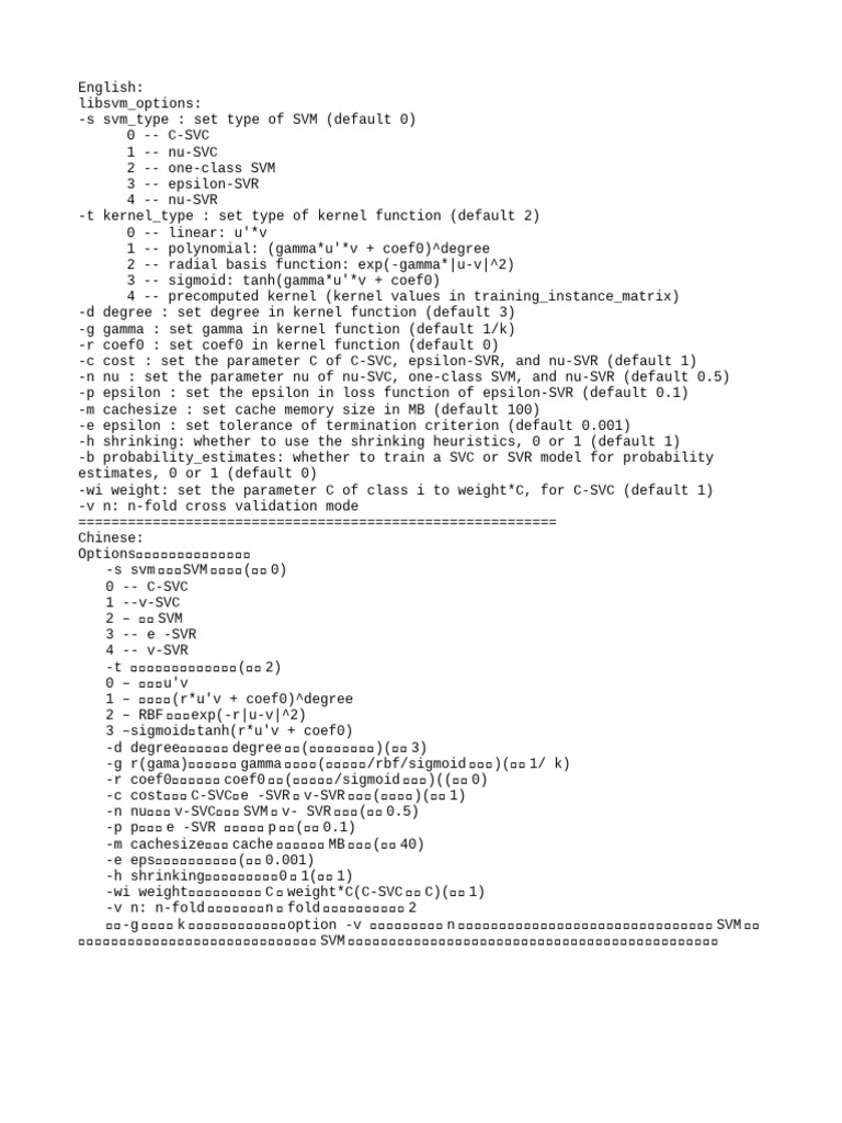 libsvm 参数说明 | PDF