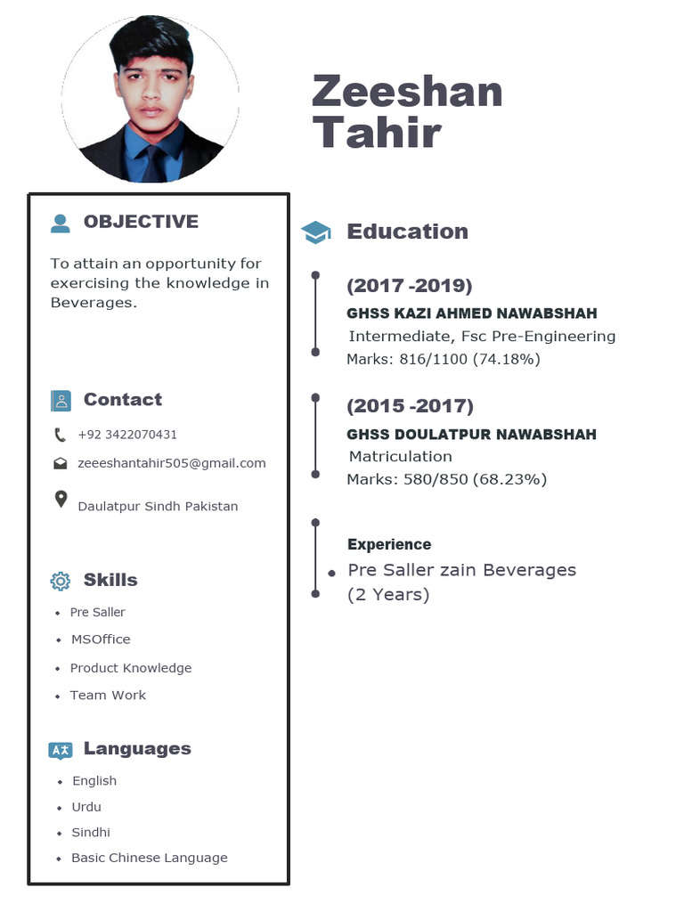 Zeeshan Tahir CV Resume | PDF