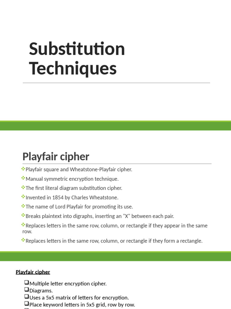 Substitution Technique 03 | PDF | Cyberwarfare | Security
