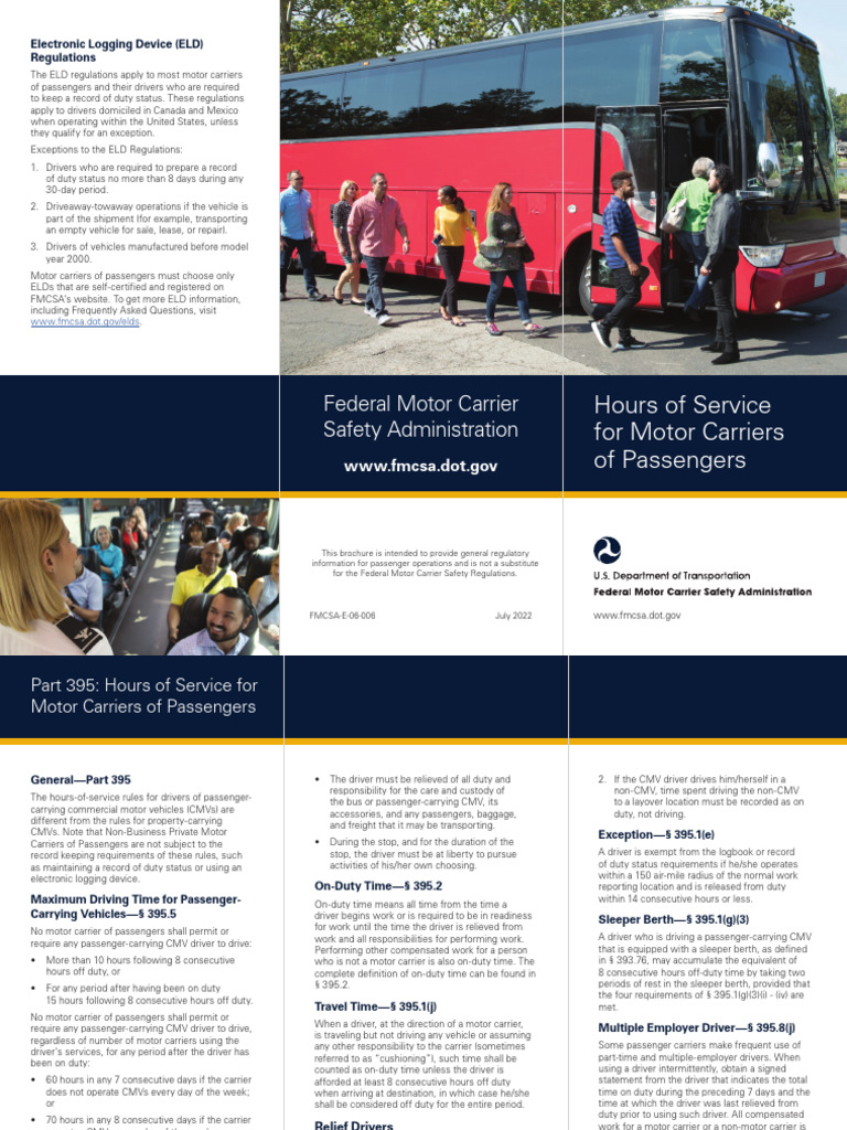 FMCSA Hours of Service Guidelines | PDF | Road Transport | Land Transport
