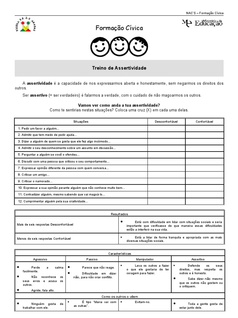 Treino de Assertividade - 1 | PDF