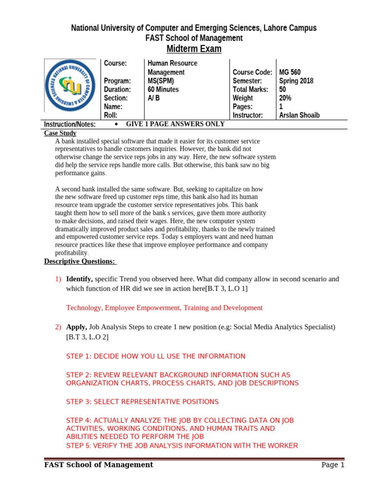 HRM Midterm 2018 | PDF | Validity (Statistics) | Business