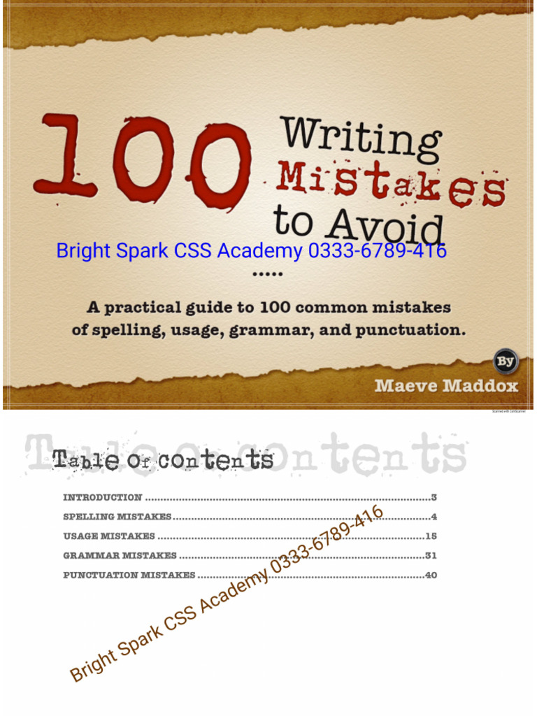 100 Writing Mistakes | PDF
