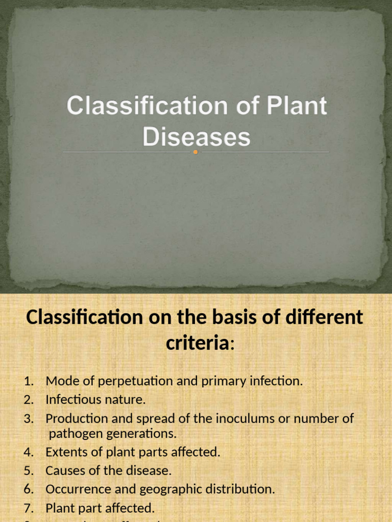 Classification of Plant Diseases | PDF | Infection | Branches Of Botany