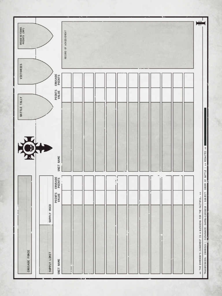 10th Edition Crusade Cards | PDF | Military