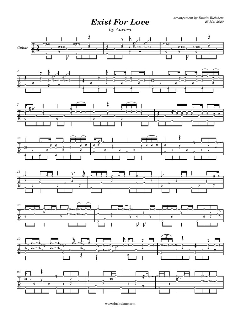 Aurora - Exist For Love (Tab) | PDF