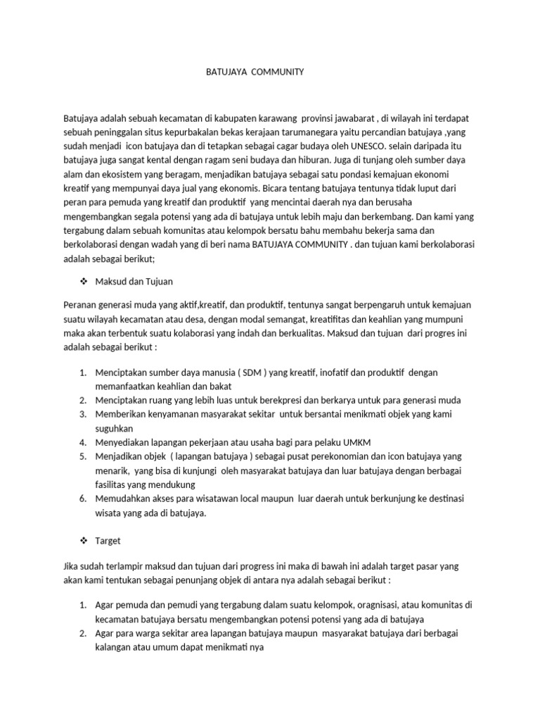 Batujaya Community | PDF