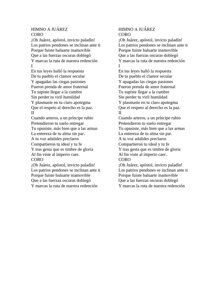 Himno A Juárez | PDF | Religión y espiritualidad