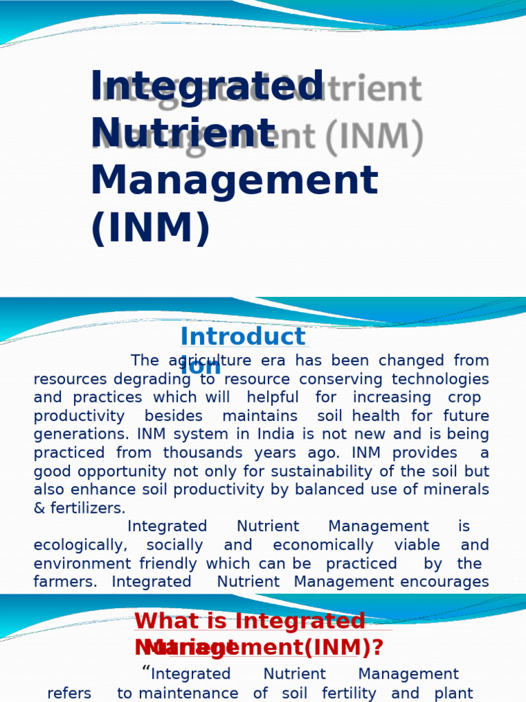 Integrated Nutrient Management | PDF | Fertilizer | Organic Farming