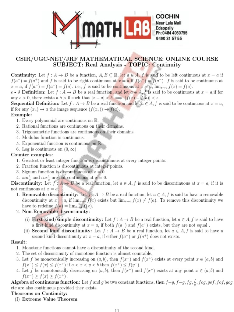 4 Continuity | PDF | Continuous Function | Function (Mathematics)