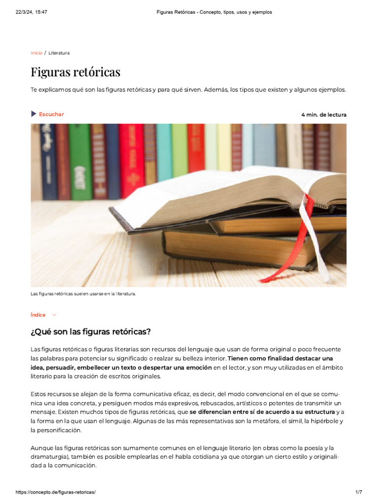 Figuras Retóricas - Concepto, Tipos, Usos y Ejemplos | PDF | Técnicas ...