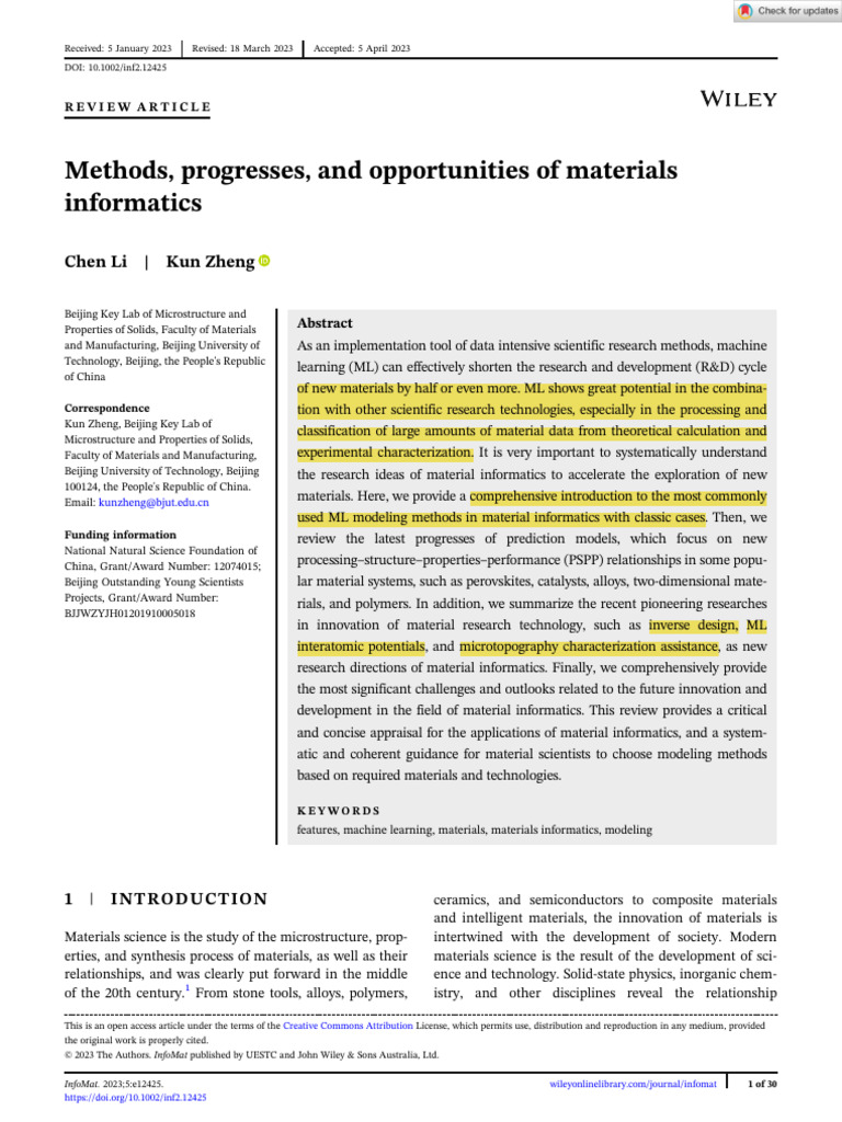 InfoMat - 2023 - Li - Methods Progresses and Opportunities of Materials ...