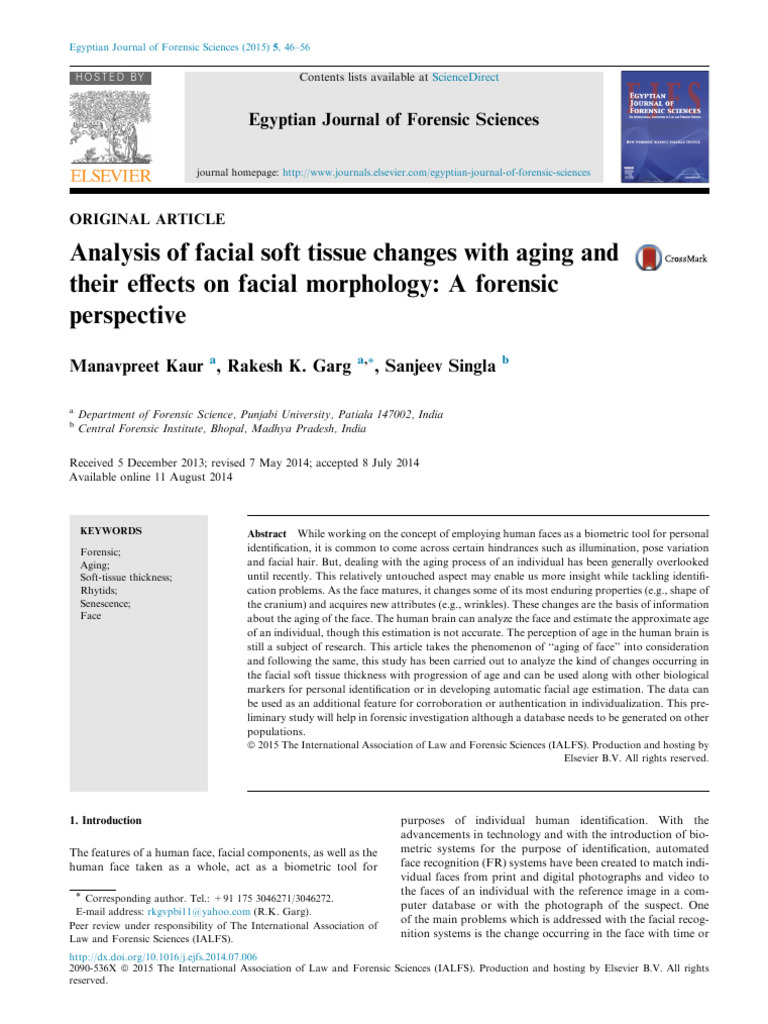Analysis of Facial Soft Tissue Changes With Aging | PDF | Human Nose | Face