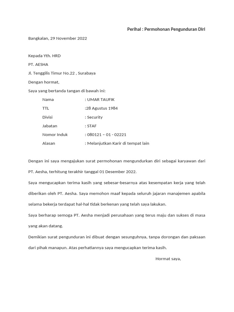 Resign Topek | PDF