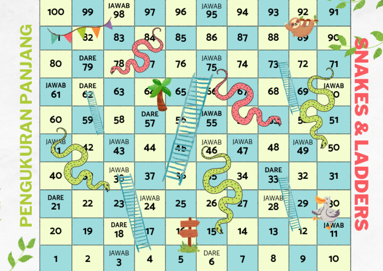 Snakes and Ladders Board Game A4 | PDF