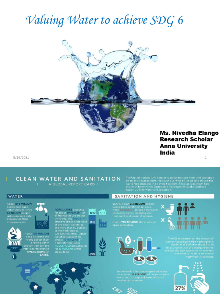 Valuing Water and SDG - Nivedha Elango Compressed | PDF | Water Resources | Sustainability
