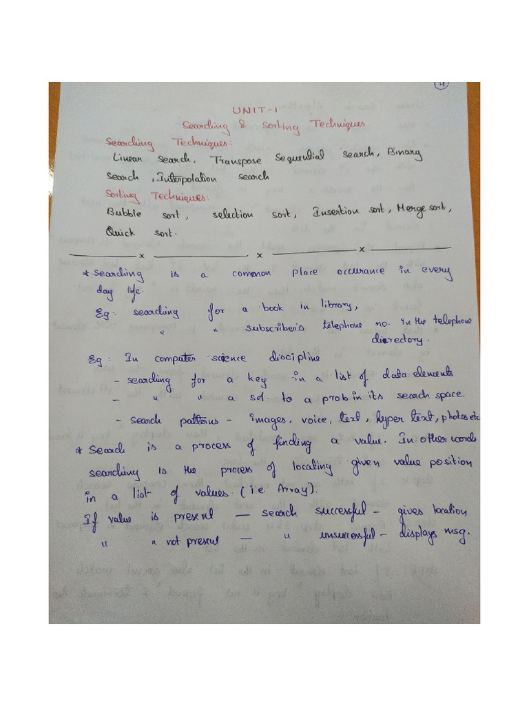 UNIT I DS Handwritten Notes | PDF