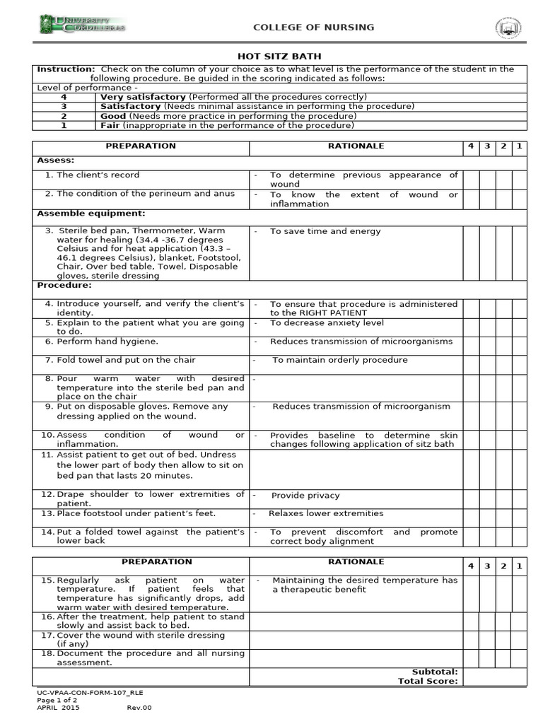 107 - RLE Hot Sitz 7 20 18 1 | PDF | Wound | Clinical Medicine