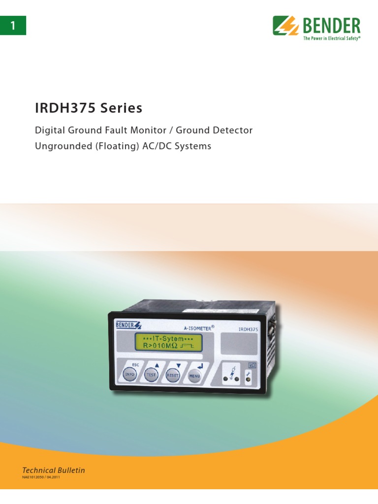 IRDH375 Series: Digital Ground Fault Monitor / Ground Detector ...